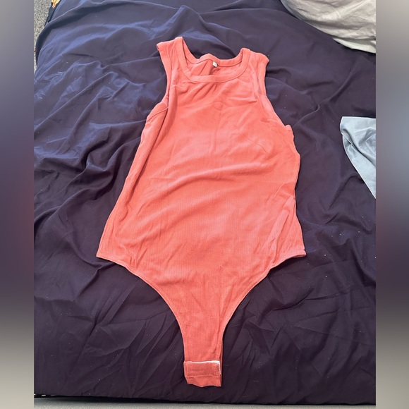 Amazon | Tops | Salmon Ribbed Bodysuit | Poshmark